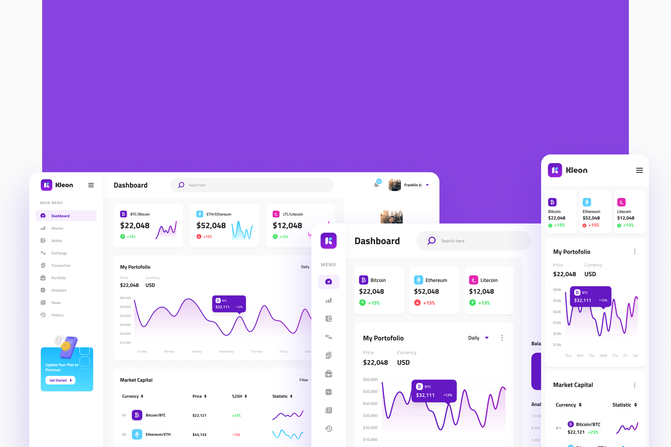 Kleon - Clean Admin Panel Dashboard UI Template Figma by peterdraw